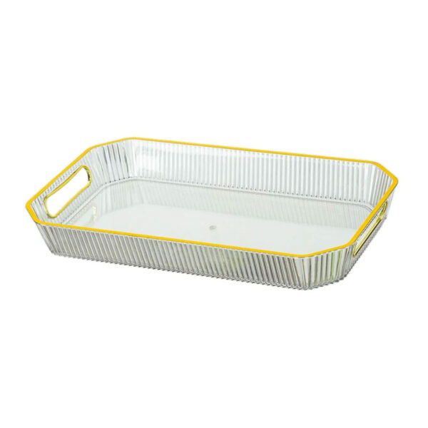 Clear Rectangular Trays with Golden Rim - LiveEasy Products Ltd